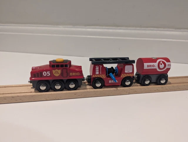 BRIO 33854 RESCUE Firefighting Train Set - ELC IKEA BIGJIGS Wooden £13. ...