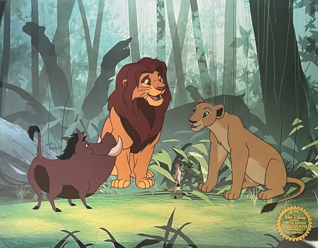 DISNEY THE LION KING Simba Nala Timon Pumbaa Sericel Animation Art Cel ...