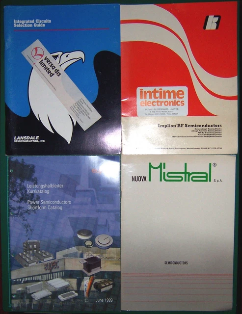 LOTE DE TRABAJO catálogos de semiconductores raros LANSDALE/KSW ELECTRÓNICA/MISTRAL/EUPEC EUR 4 ...