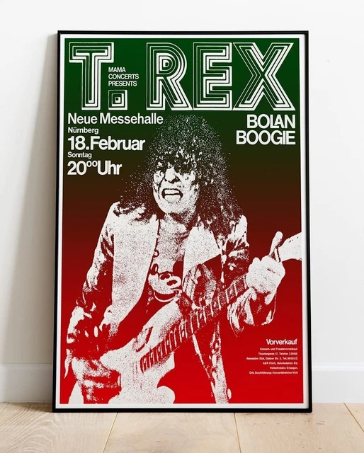 POSTER TOUR T. REX MARC BOLAN 1973 VINTAGE REPRO 36""x24"" (simile ad ...