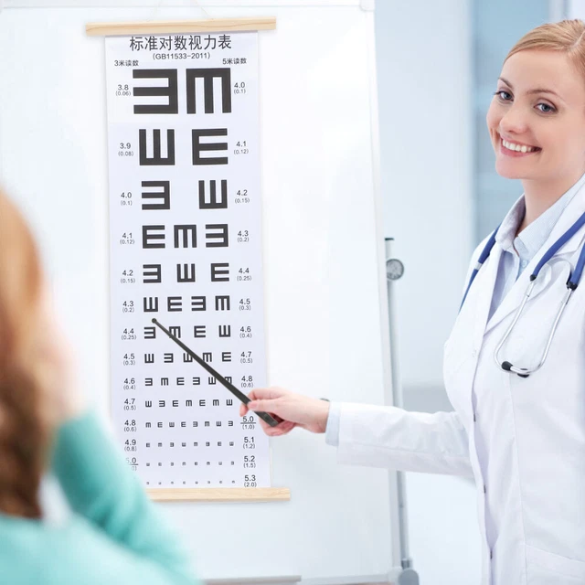 TEST CHART SNELLEN eye chart Vision Chart Flip Chart Wooden Toddler £12 ...