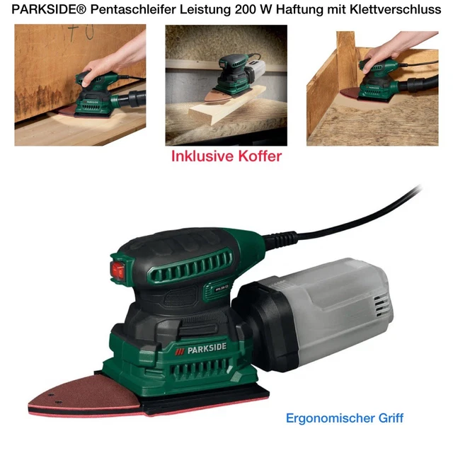 PONCEUSE PENTAS PARKSIDE® PPS 200 C2 triangle + plaque abrasive carrée ...