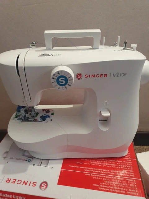 SINGER M2105, WHITE Sewing Machine with 8 Stitches, Full Metal Frame, £ ...