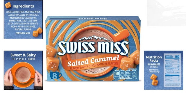 RICH SALTED CARAMEL Hot Cocoa Mix - 8 Easy Serve Envelopes (1.38 oz ...