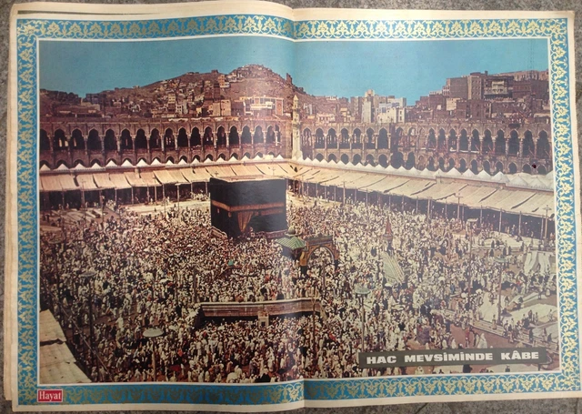 HAJJ HOLY JOURNEY Hac Mevsiminde Kabe Kaaba Mecca Arabia Poster 50x34 ...