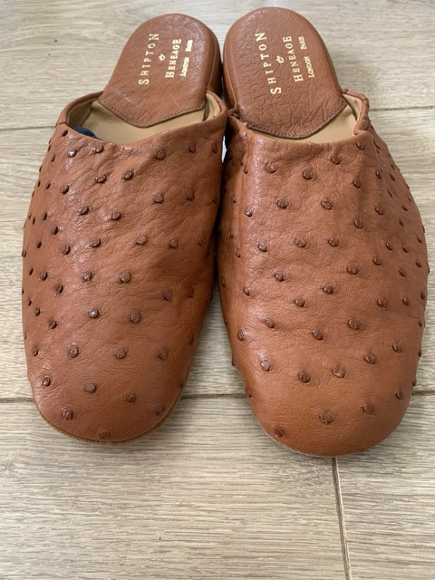 GENUINE OSTRICH MENS shoes slippers Black UK10 £104.68 - PicClick UK