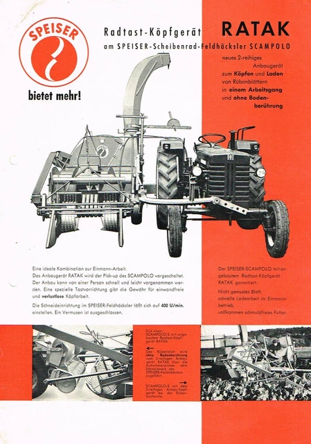 SPEISER RADTAST- KÖPFGERÄT Ratak, orig. Prospekt 1964 EUR 11,95 ...