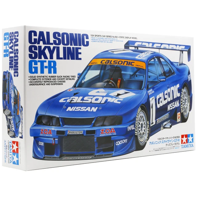 TAMIYA NISSAN SKYLINE GT-R R33 Calsonic Race Car Model Kit 24184 Scale ...