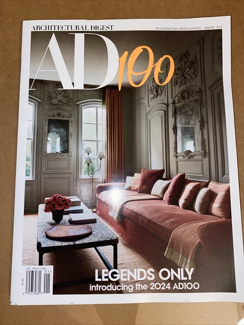 ARCHITECTURAL DIGEST MAGAZINE January 2024: Legends Only Introducing ...