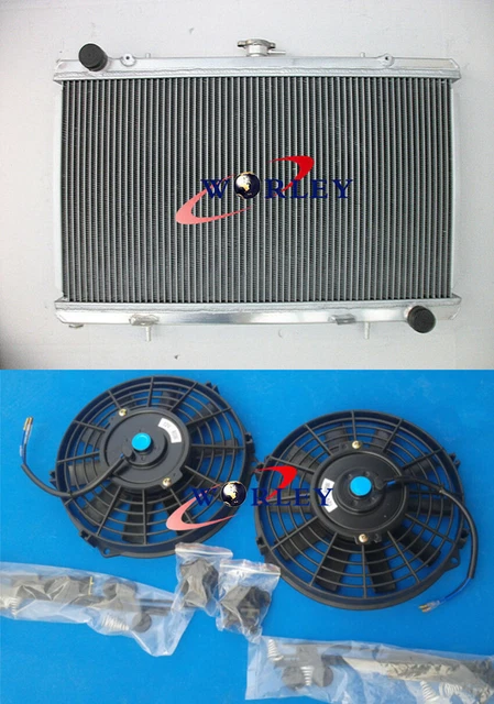 52MM RADIATOR + FANS For Nissan Silvia S13 180SX 200SX CA18DET 1.8 MT ...