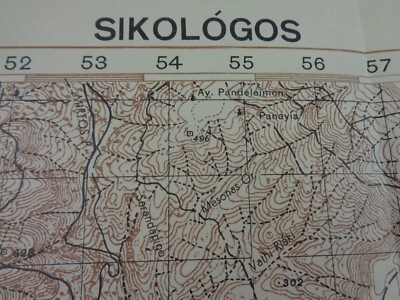 WW2 BRITISH INFANTRY map of CRETE entitled "SIKOLOGOS" - Scale 1:50,000 ...