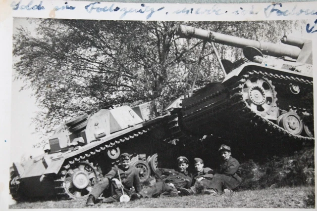 FOTO PHOTO JA WK2 Wehrmacht 2 deutsche Panzer tank Lehrgang Zwillings ...