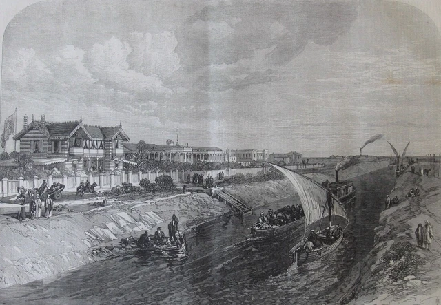 Map Map Canal Suez City Isthmus Isthmus Egypt Egypt Old Print Engraving 1869 £1493 Picclick Uk
