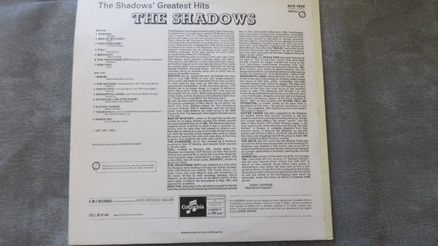 THE SHADOWS GREATEST Hits LP 1986 **EX/NEAR MINT** £5.99 - PicClick UK
