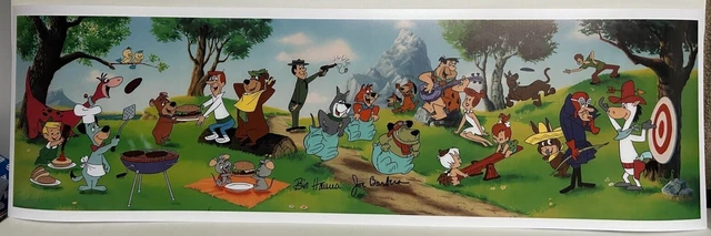 THE COMPANY PICNIC PRINT Hanna Barbera Huckelberry Muttley Astro Dino ...
