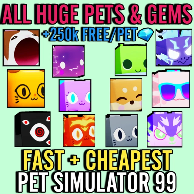PET SIMULATOR 99 - Huge Pets +💎Gems💎 - Cheap and Quick - Pet Sim 99 ...