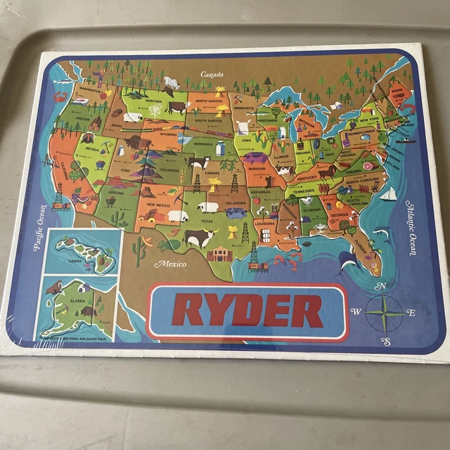 VINTAGE RYDER TRUCK States Map Puzzle A Frame-Tray. Collectible Puzzle ...