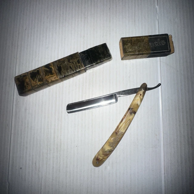 VINTAGE ANTIQUE VOLLENDA Cut Throat Straight Razor In Box Emilgierling ...
