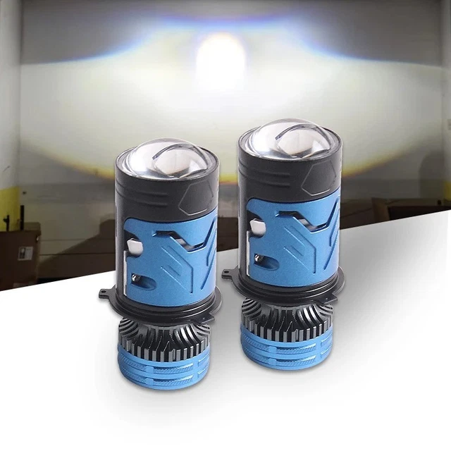 140W G2 MINI H4 Bi Led Hyperboloid Lens Headlight Bulbs 6000K Low High ...
