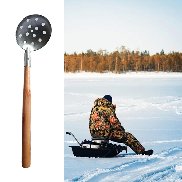 ICE FISHING SKIMMER shovel sieve shovel wooden handle ice skimmer ...