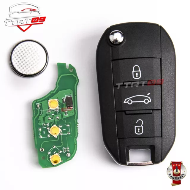 CLE TÉLÉCOMMANDE POUR PEUGEOT 208 2008 301 308 508 5008 434MHz ID46 ...