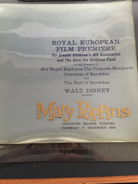 DISNEY'S MARY POPPINS Royal European Premiere Programme 1964 £30.00 ...
