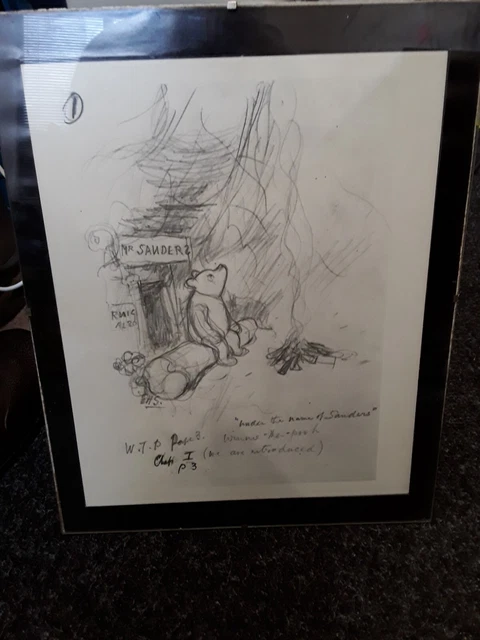 WINNIE THE POOH Sketch Print - Under The Name Of Sanders - Signed WTP £ ...