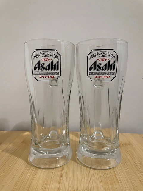 ASAHI SUPER DRY Beer Glass Mug (350 ml) x 2 pcs Brand New Japan $69.88 ...