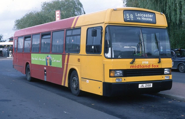 COLOUR SLIDE, MIDLAND Red, Leyland National, PUK649R, gway Midland Fox ...