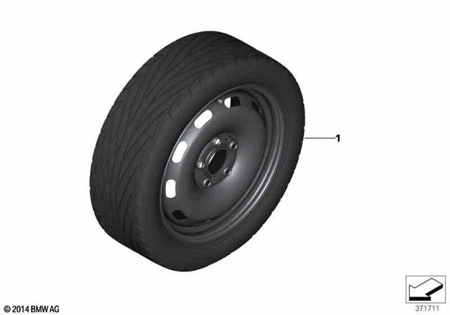 MINI GENUINE 15& Space Saver Wheel With Tyre 115/70R15 90M 36112358782 ...