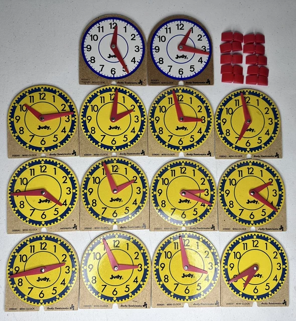 VINTAGE JUDY TIME-TEACHING Mini-Clocks - Classic Educational Tool - Lot ...