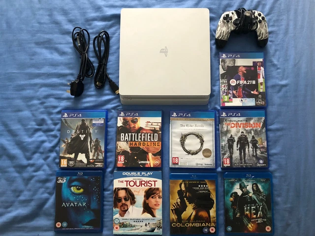 SONY PLAYSTATION 4 Slim White 1TB Console White Wired Controller 5 ...