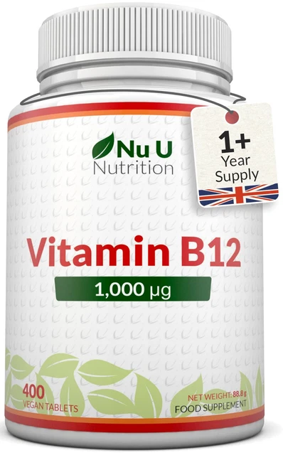 VITAMIN B12 1000MCG 400 High Strength Vegan Tablets VIT B12 ...