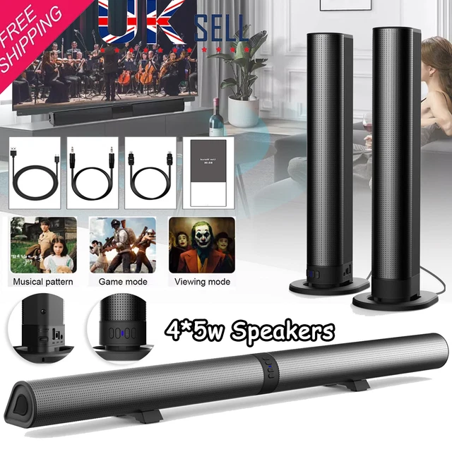 WIRELESS DETACHABLE BLUETOOTH Speaker Sound Bar Subwoofer System TV ...