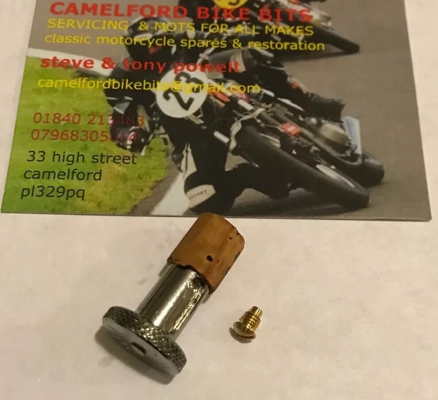 FUEL TAP PLUNGER Push Pull With Retaining Screw Triumph Bsa Ajs Seagull ...