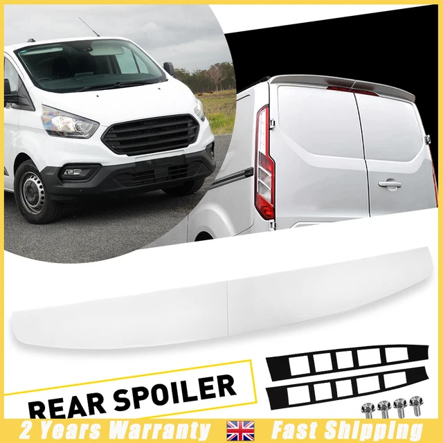 FOR FORD TRANSIT Custom Barn Door Rear Spoiler Painted Frozen White ...
