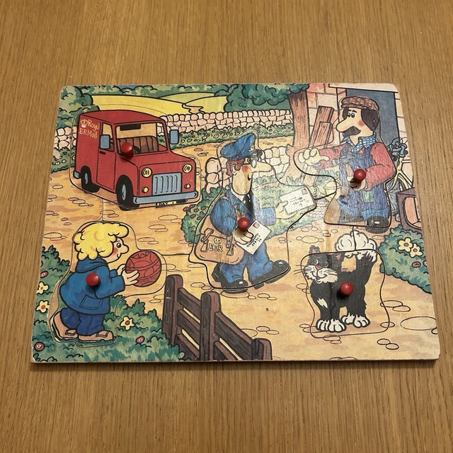 VINTAGE POSTMAN PAT Lift Out Wooden Puzzle 24x19cms See Pics For ...