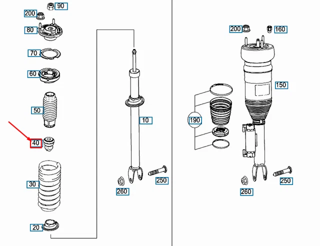 MERCEDES-BENZ E W213 Front Shock Absorber Buffer A2133211000 NEW ...