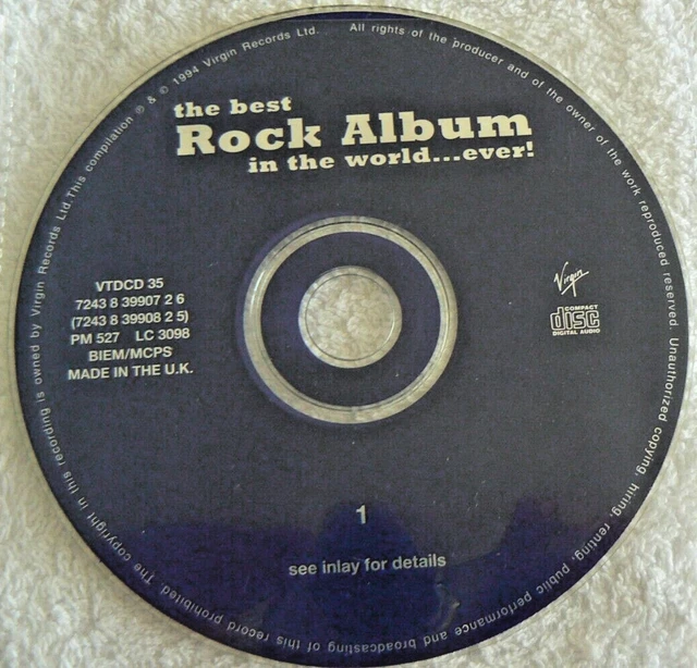 THE BEST ROCK Album in the World...Ever; disc 1 of 2 CD (1994) n.b ...