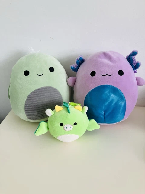 SQUISHMALLOWS X3 BUNDLE Soft Toy Lot Turtle Axolotl Dragon Plush Lot £ ...