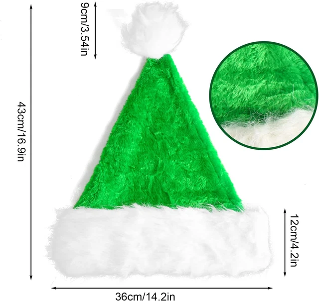 FATHER CHRISTMAS HAT Blue Santa Hats Large for Men Women Thickened Warm ...