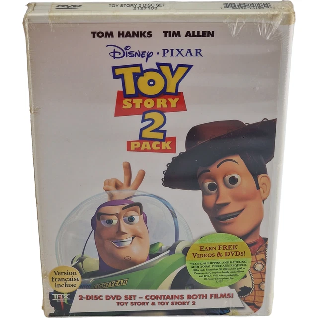 TOY STORY + Toy Story 2 DVD 2 Pack Collection Disney Tom Hanks 2001 ...