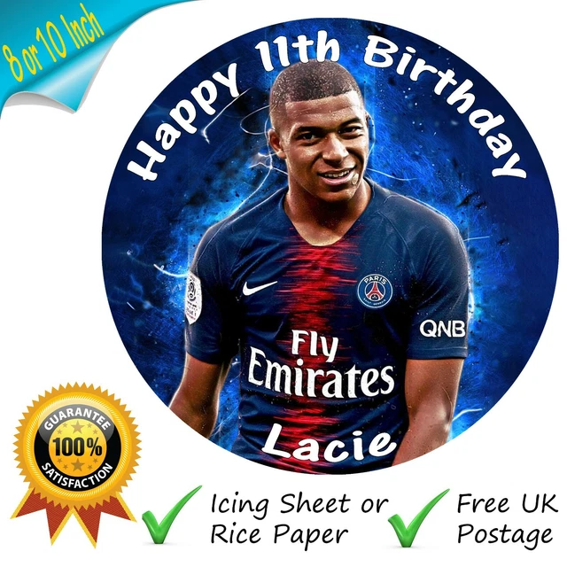 KYLIAN MBAPPE TOPPER Torta Psg Topper Da Calcio Rotondo Commestibile ...