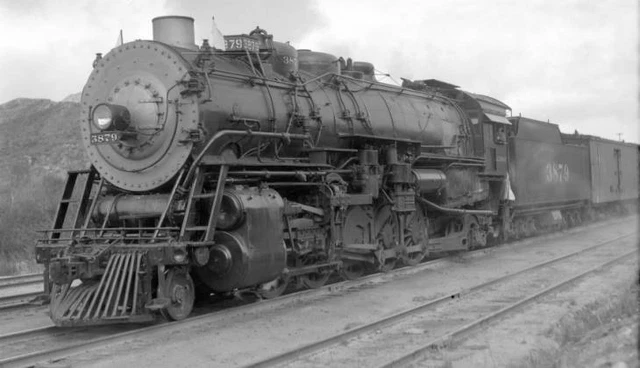 AT&SF SANTA FE Railroad locomotive engine No. 3879 type 2-10-2 OLD ...