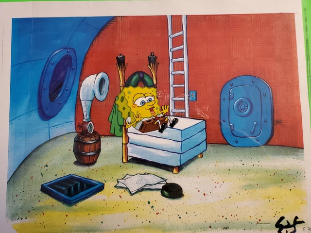 SPONGEBOB SQUAREPANTS ORIGINAL Production Cel Cell Animation Art £287. ...