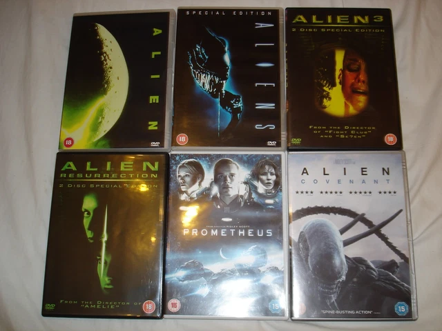 ALIEN COMPLETE 1-6 MOVIE COLLECTION DVDs PART 1 2 3 4 5 6 UK EU REG 2 ...