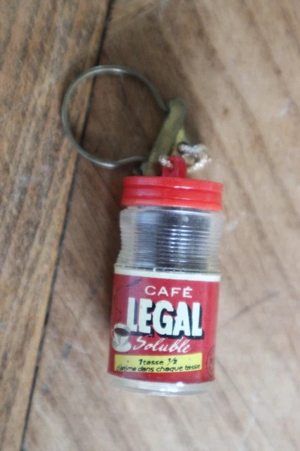 ANCIEN PORTE CLE publicitaire collection POT DE CAFE LEGAL SOLUBLE EUR ...