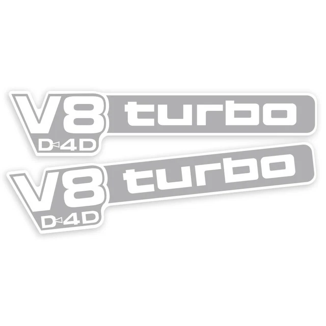 V8 D4D TURBO Pillar Decal Set : 70-Series Land Cruiser (Light-Silver ...