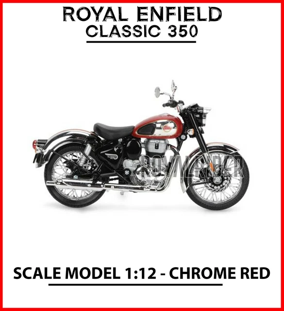 ROYAL ENFIELD CLASSIC 350 1:12 Scale Model CHROME RED Color £45.04 ...
