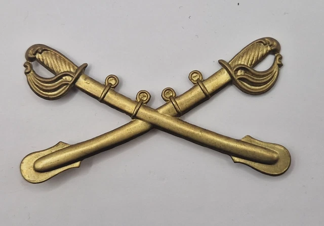 AMERICAN CIVIL WAR Confederate Cavalry Officer Hat Badge Crossed Swords ...